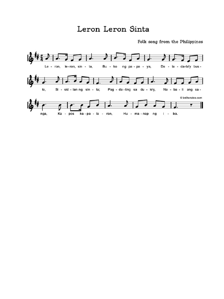 Leron Leron Sinta Notes | PDF