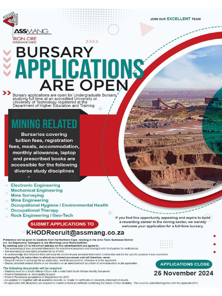 Assmang Mining Bursaries | PDF