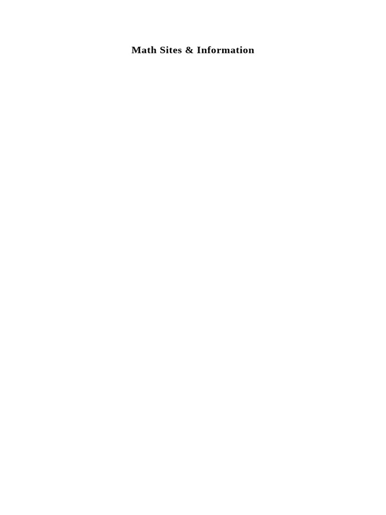 MATH Sites & Information | PDF