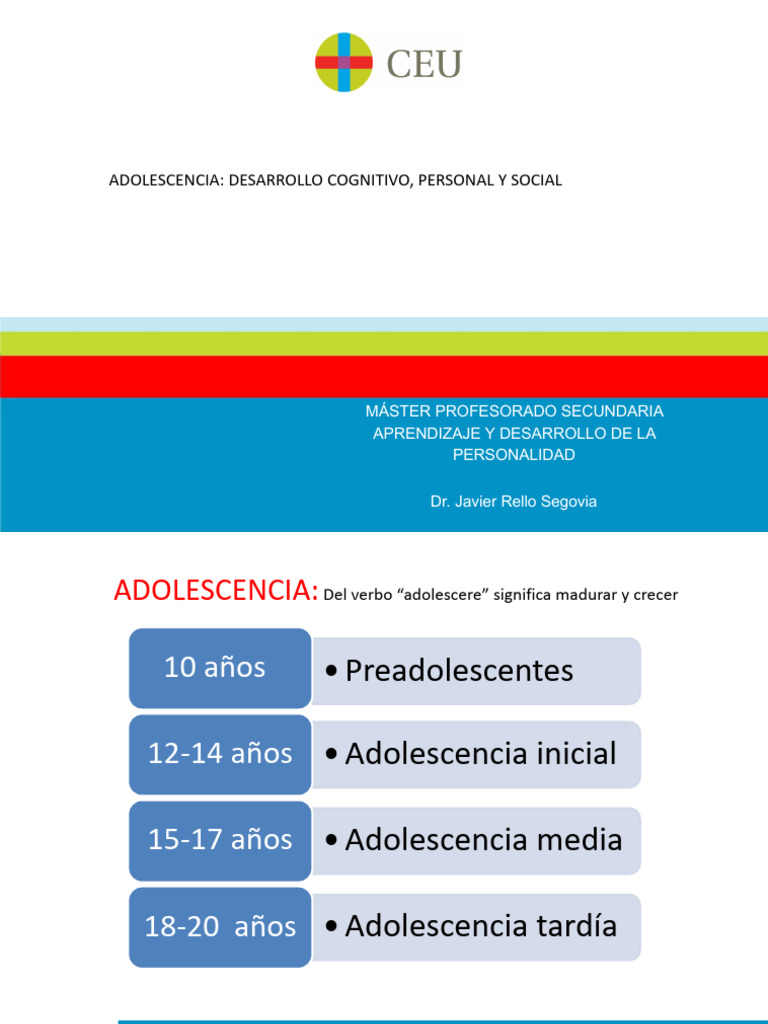 01 - ADOLESCENCIA-Desarrollo Físico, Social, Cognitivo y Socio-Afectivo | PDF | Autoestima ...