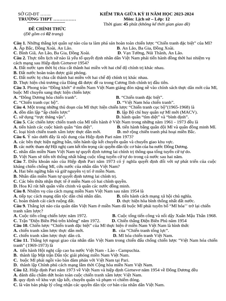 De-thi-ghk-2-lich-su-12-de-6 | PDF