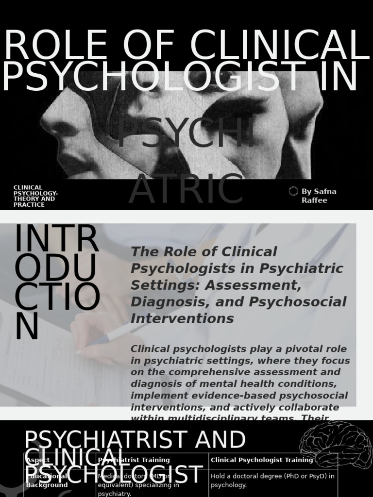 Clinical Psychologist Roles in Psychiatry | PDF | Psychiatry | Mental ...