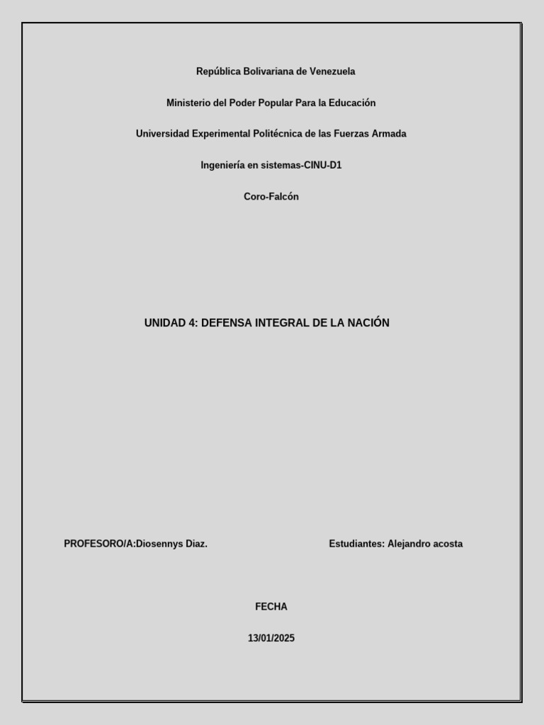 Hoja de Presentacion Word para Trabajos o Informes | PDF | Seguridad nacional | Nación