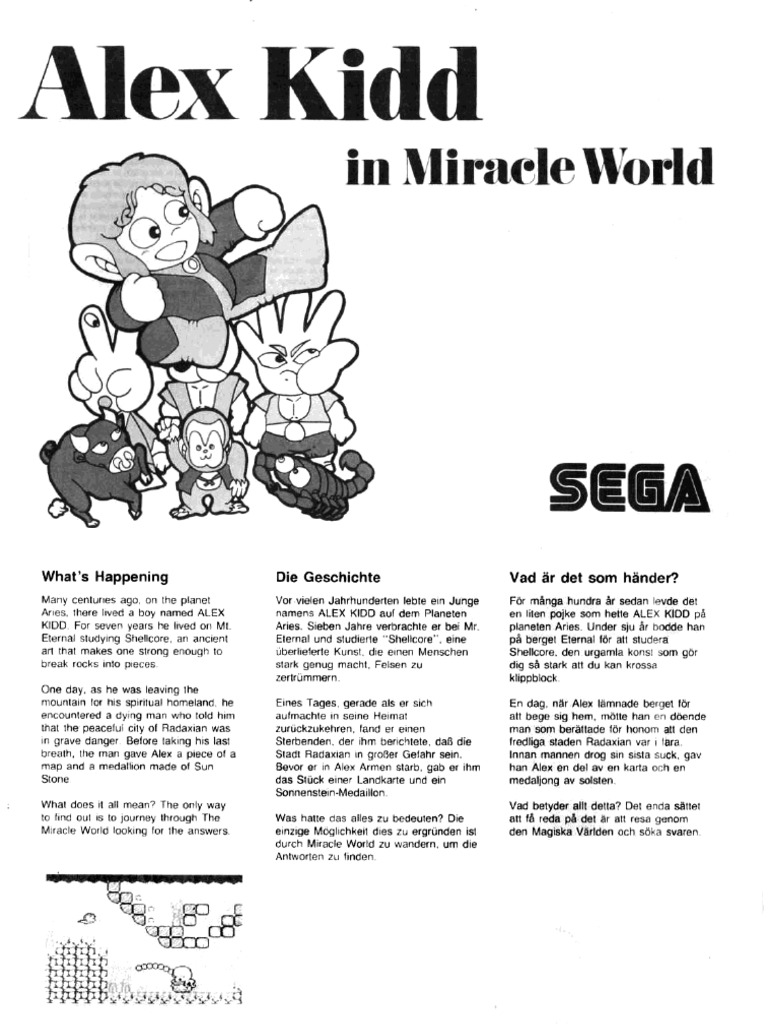 Alex Kid in Miracle World (Manuel Master System1) | PDF