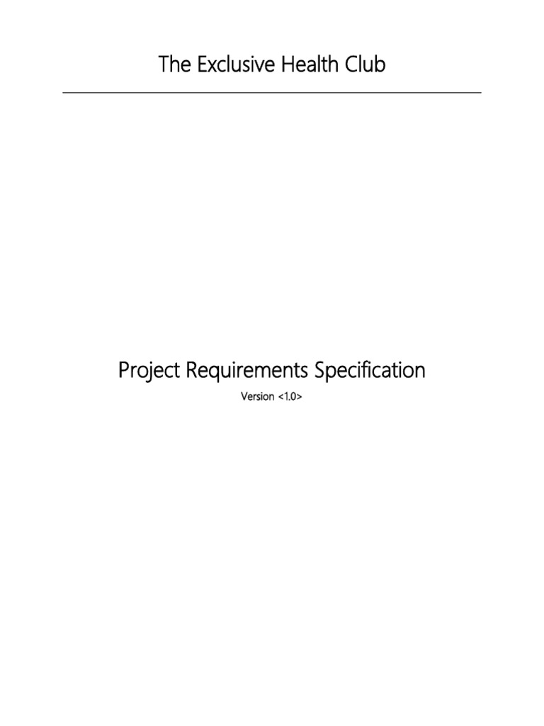 Health Club - Project Specifications - V1.0 | PDF | World Wide Web ...