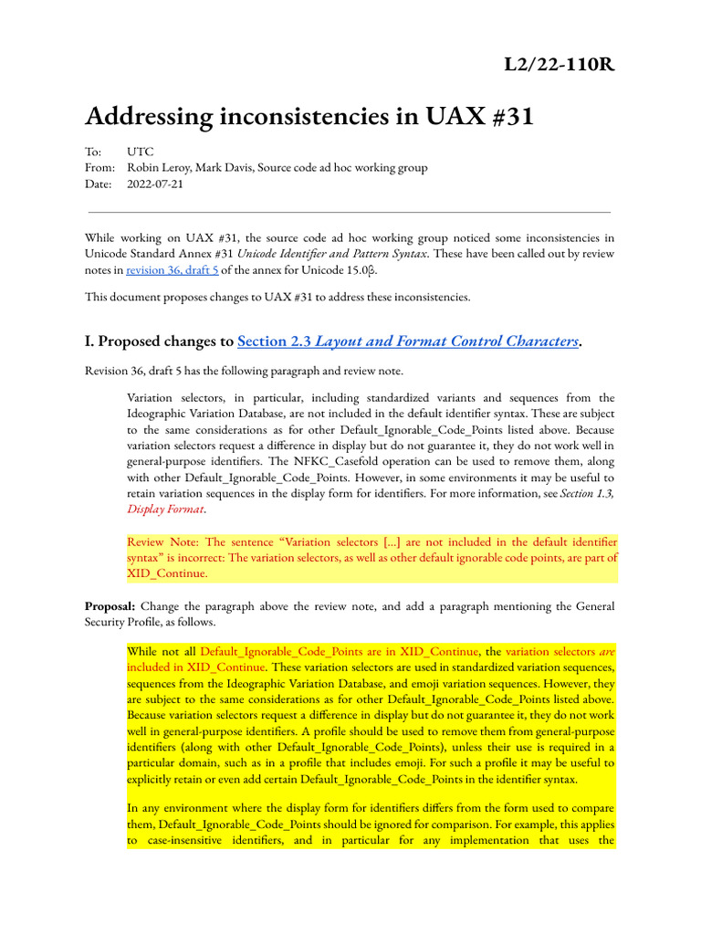 22110r Uax31 Inconsistencies | PDF | Encodings | Computer Data
