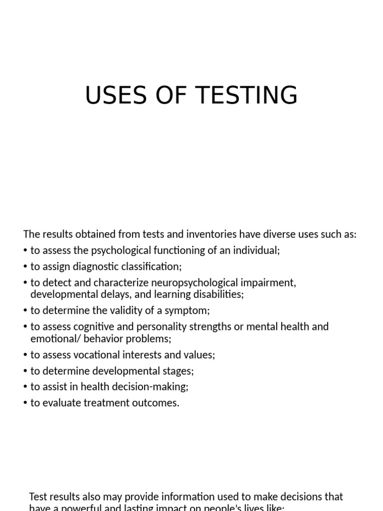 Uses and Ethics in Testing | PDF | Educational Assessment | Medical ...