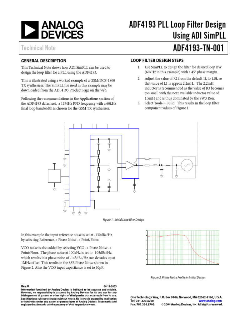 ADF4193-TN-001 Loop Filter Design | PDF | Electronics | Signal Processing