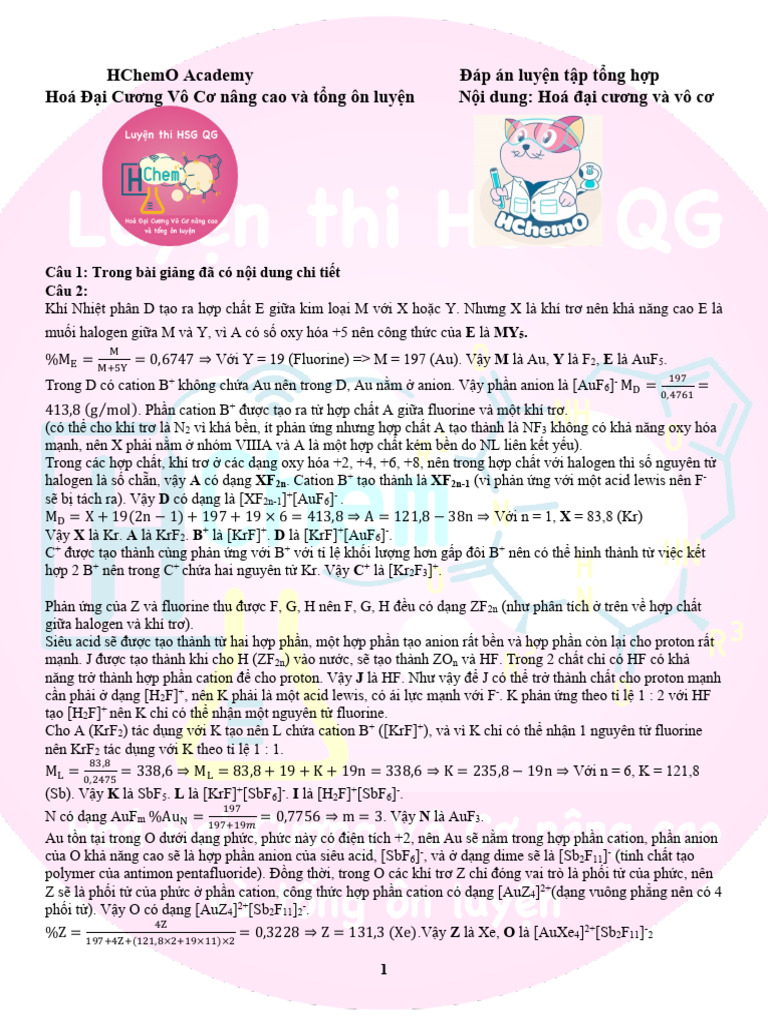 Hchemo Dap An de Luyen Tap Tong Hop 17 | PDF