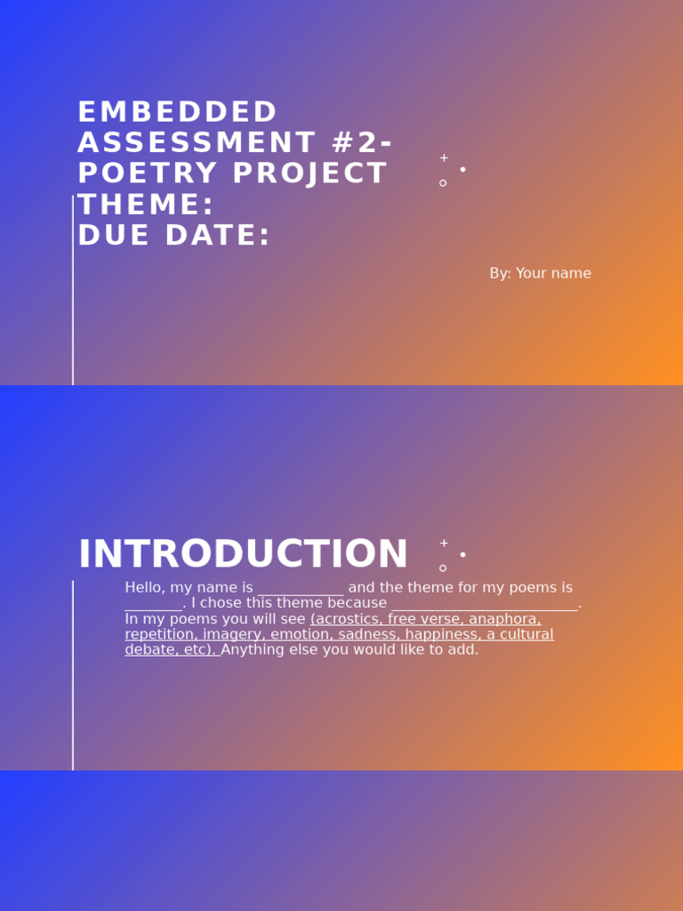 Step by Step Embedded Assessment 2 Poetry Project | PDF