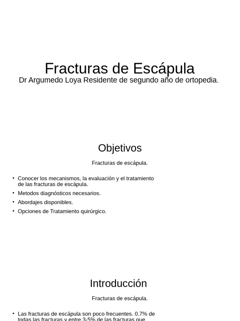 Fracturas de Escapluapptx | PDF | Hombro | Sistema musculoesquelético