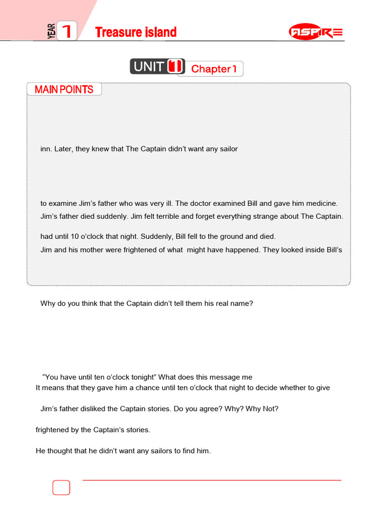 201 Treasure Island 1st Term Revision | PDF | Treasure Island