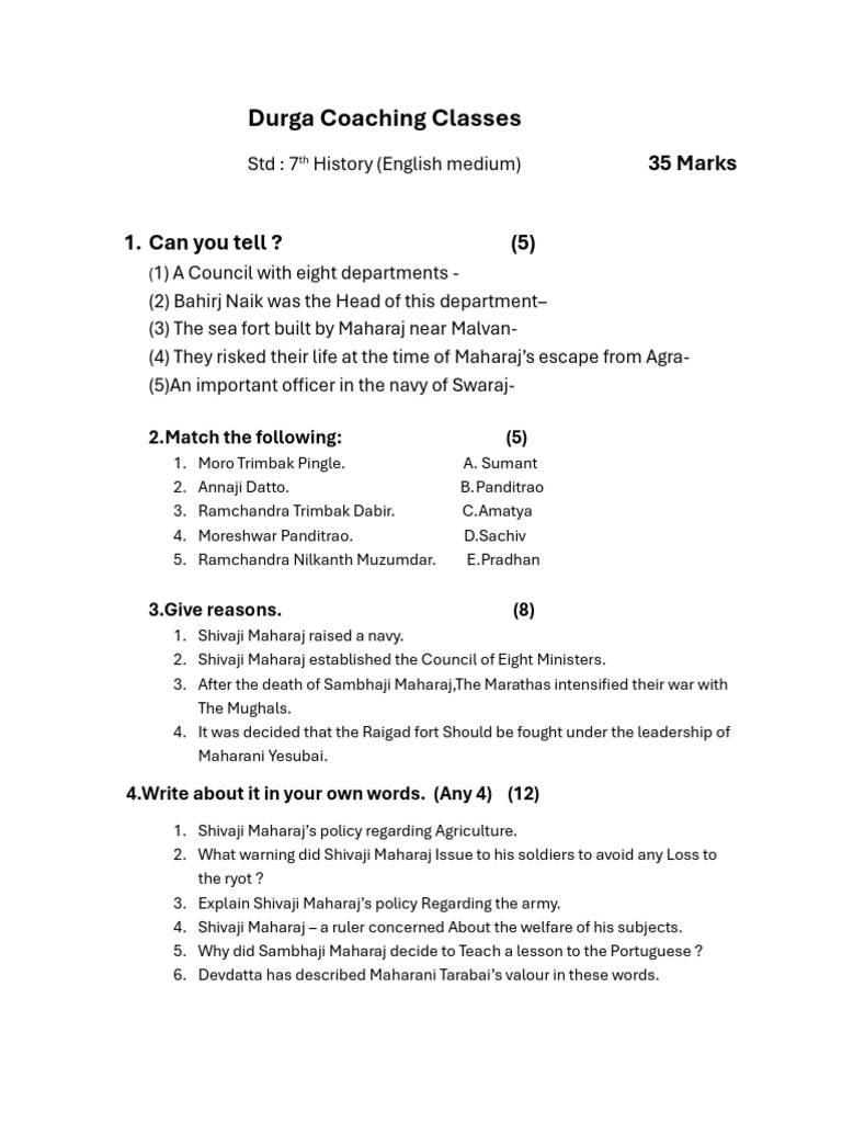 7th Std History | PDF