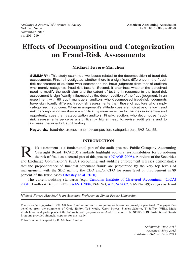 Effects of Decom, Categorization | PDF | Audit | Risk