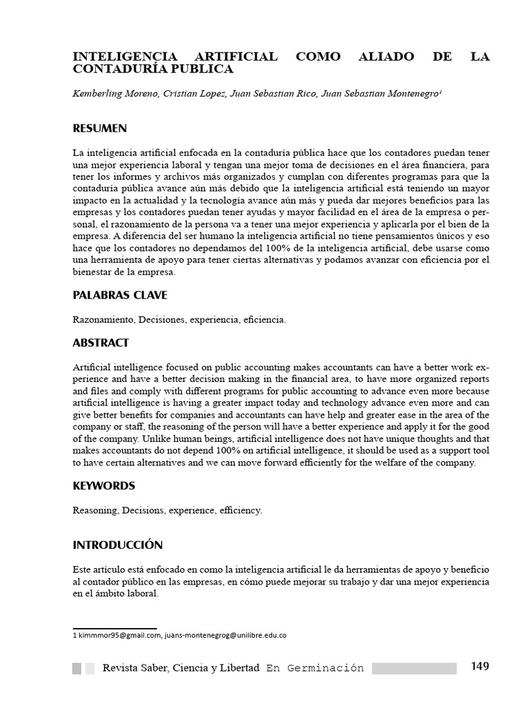 23 Inteligencia Artificial y Contaduria | PDF | Inteligencia artificial | Inteligencia (IA) y ...