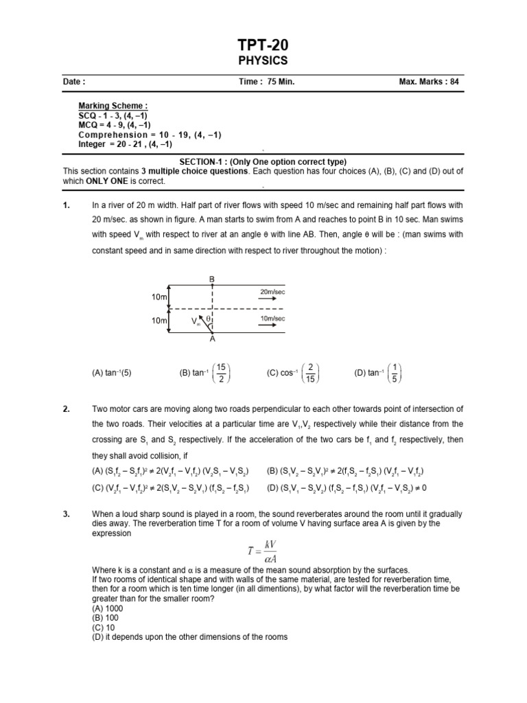TPT-20 Paper with Solutions | PDF