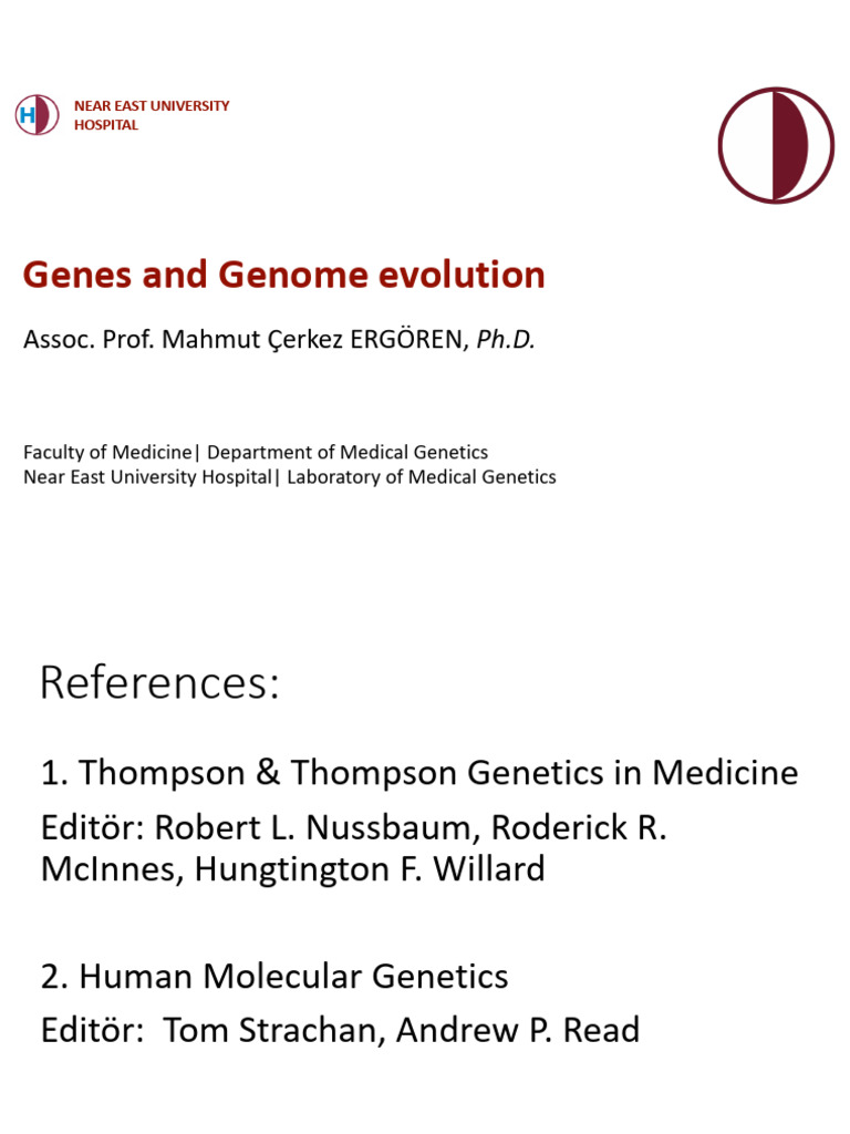 1 Dr. Ergoren - Genes and Genomes Evolution 2022 | PDF | Gene | Genome