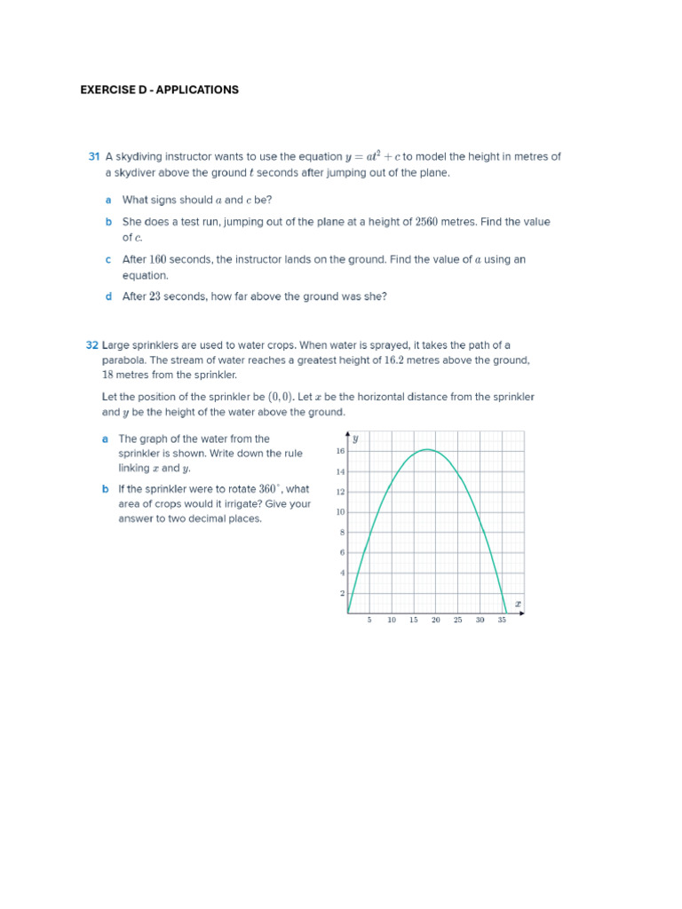 Application of Quadratic Functions | PDF