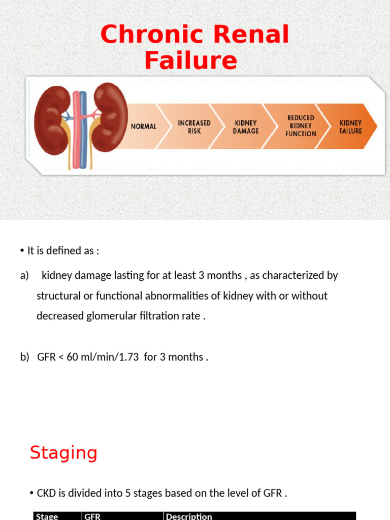 Chronic Renal Failure: Stages and Management | PDF | Organ (Anatomy ...