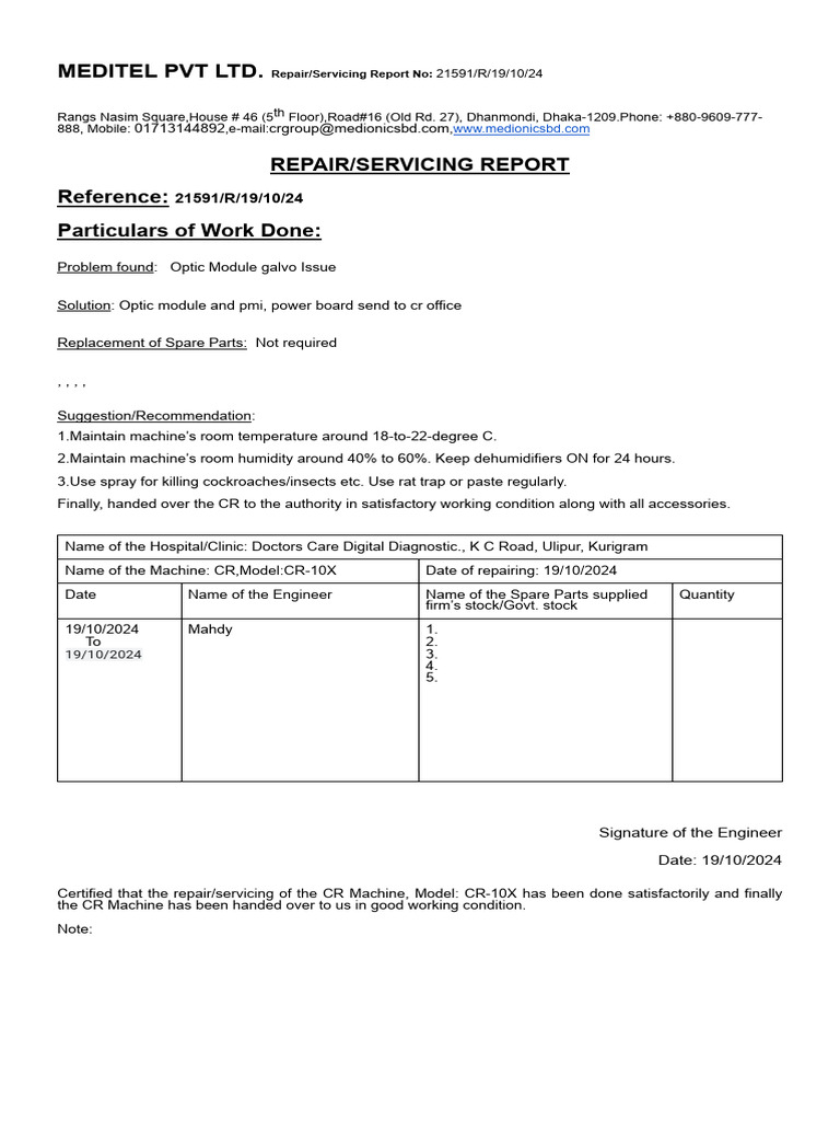Repair Report | PDF