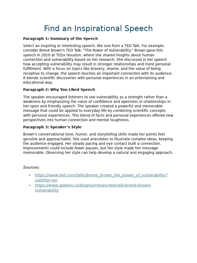 Find an inspirational speech | PDF