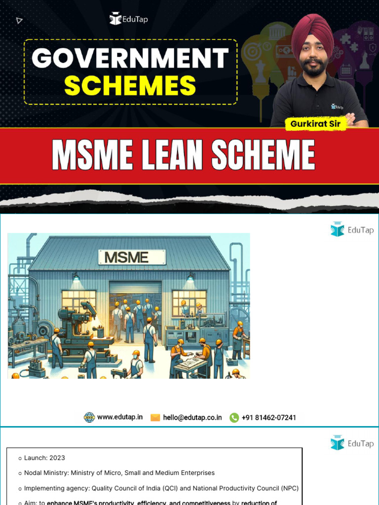 18th December 2024 - Government Schemes - MSME LEAN | PDF | Economies | Business