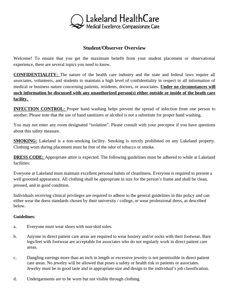 Student Observer Overview | PDF | Trousers | Clothing