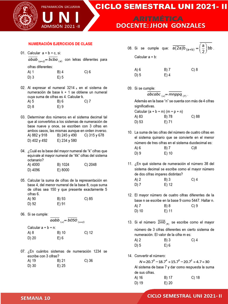 Arit 10. Aritmética Numeración | PDF | Lexicología | Grafemas