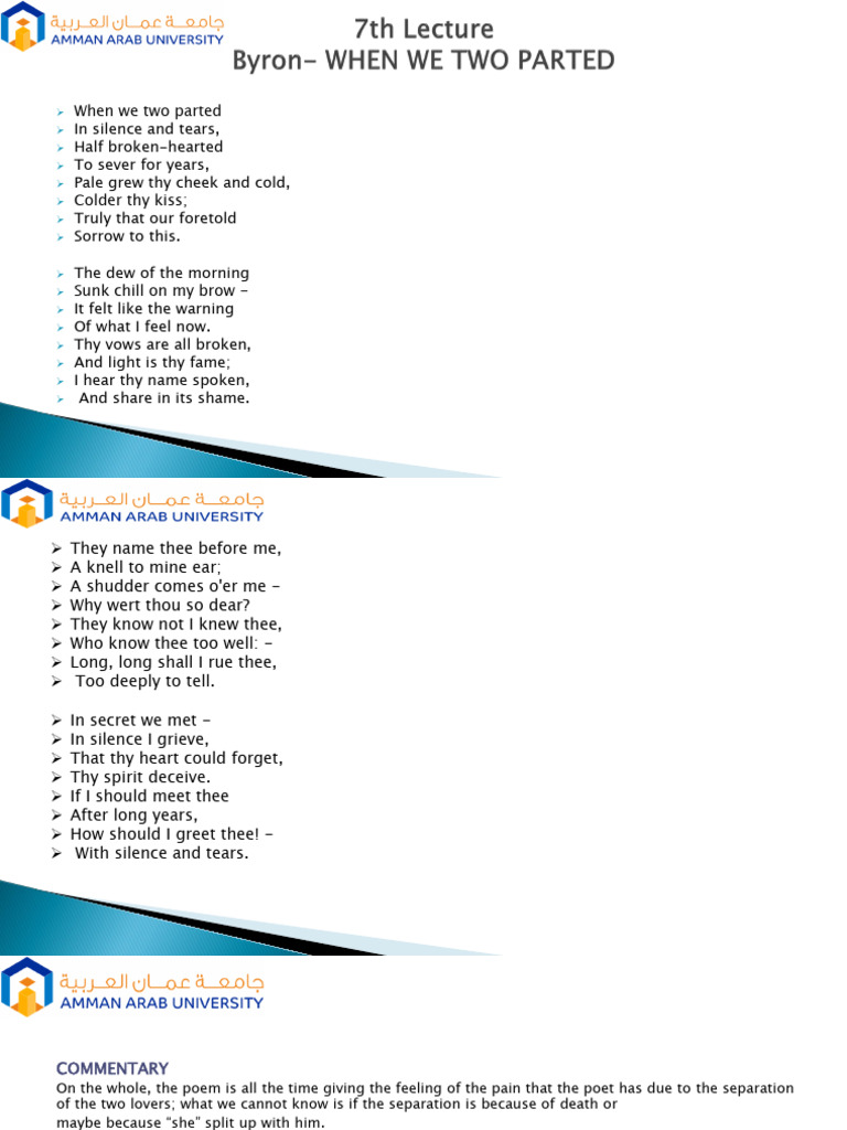 "When We Two Parted: An Analysis" | PDF | Poetry