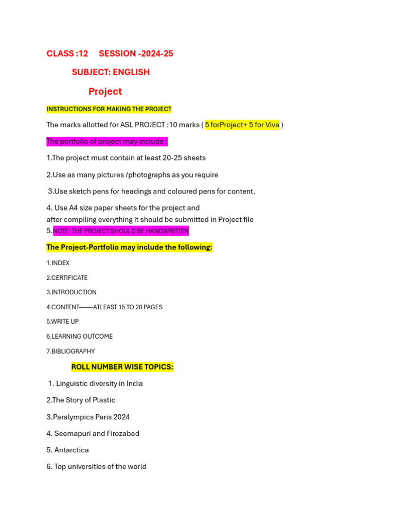 Project 12th Class | PDF