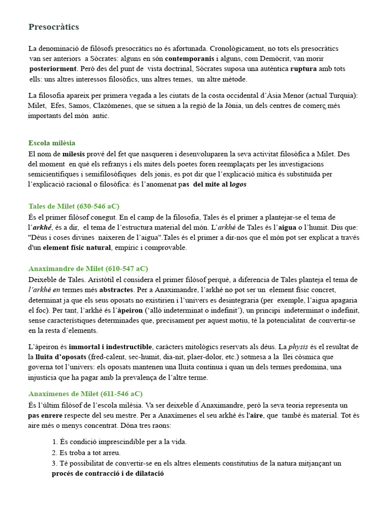 Presocràtics | PDF