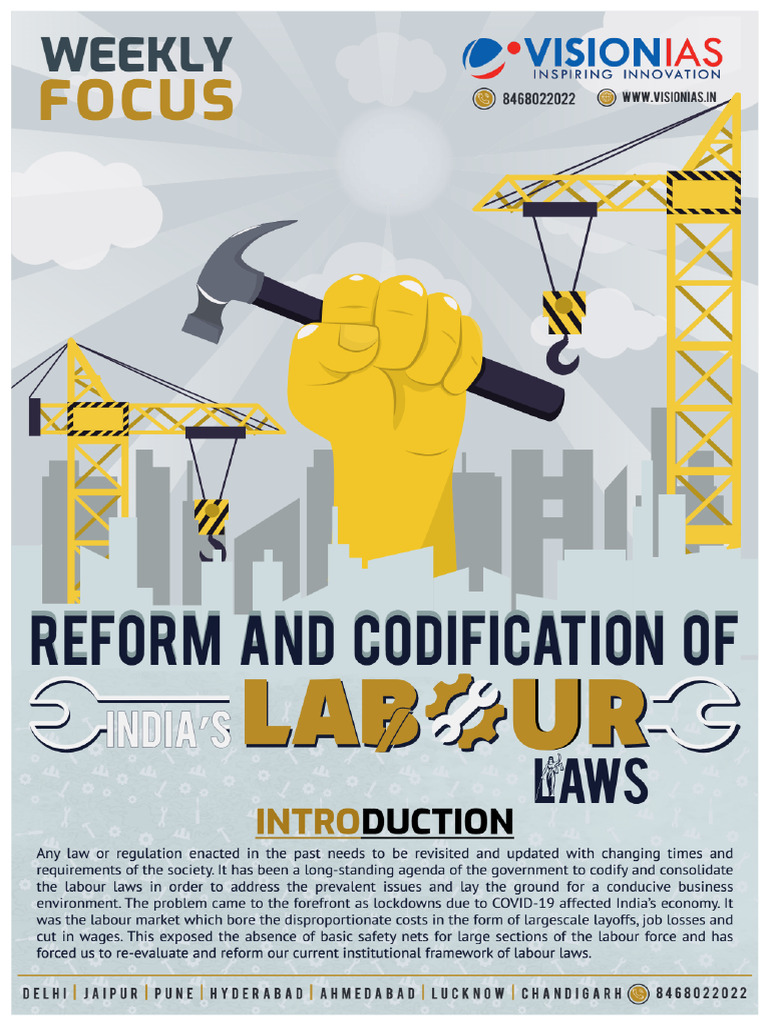 Weekly Focus_ REFORM AND CODIFICATION OF INDIA’S LABOUR LAWS 17-10-2020 ...