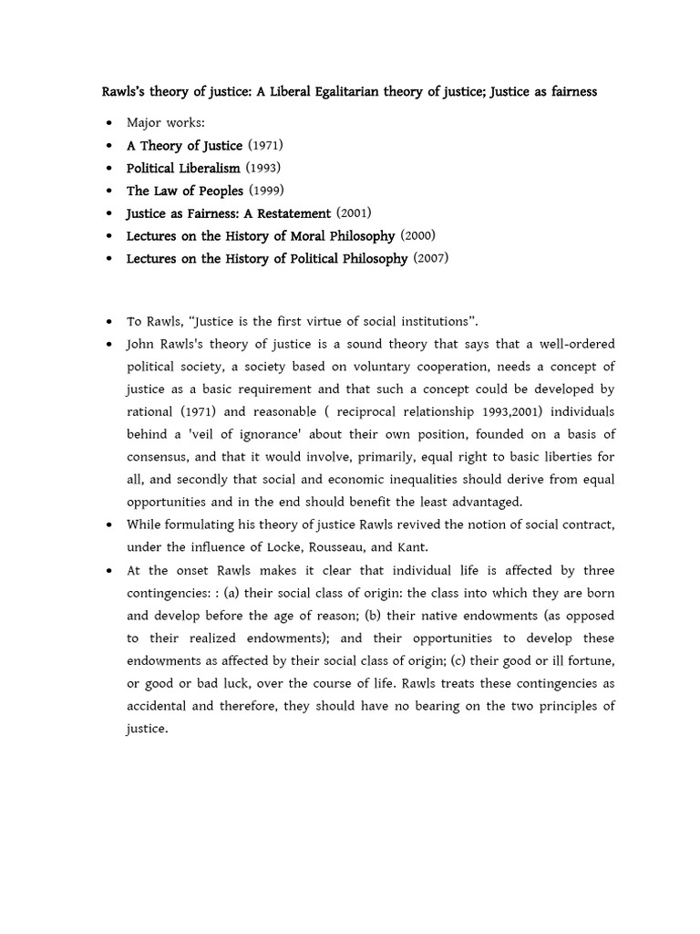 Theory of Justice. John Rawls | PDF | Justice | Crime & Violence