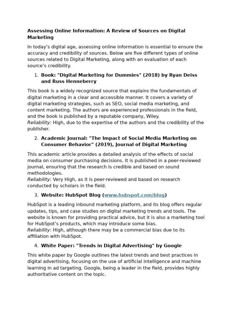 Assignment Activity Unit 1 | PDF | Digital Marketing | Marketing