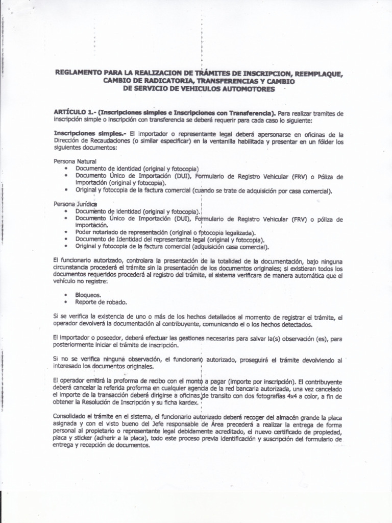 Requisitos de Tramites Del RUAT | PDF