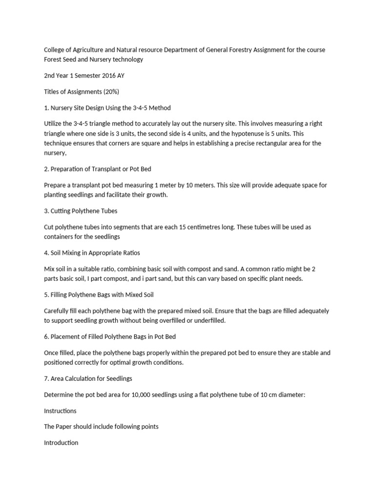 College of Agriculture and Natural Resource Department of General ...