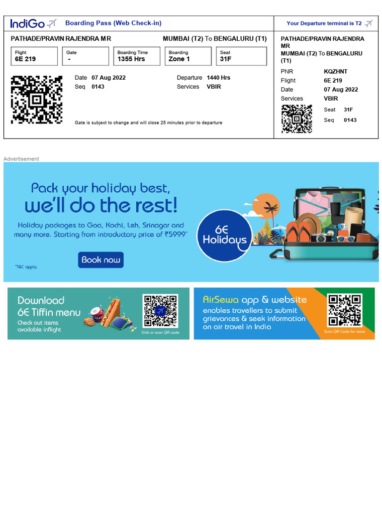 BoardingPass Journey12517622766049989 KQZHNT | PDF | Transport | Transport Safety