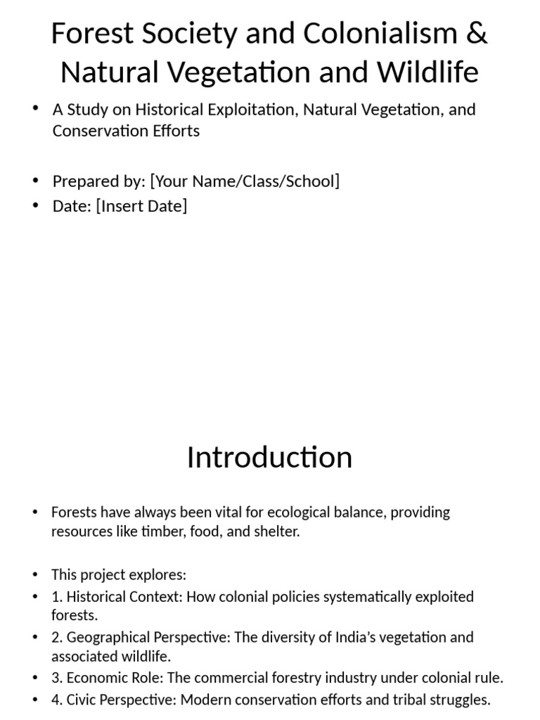 Forest Society and Colonialism Presentation | PDF | Forests ...