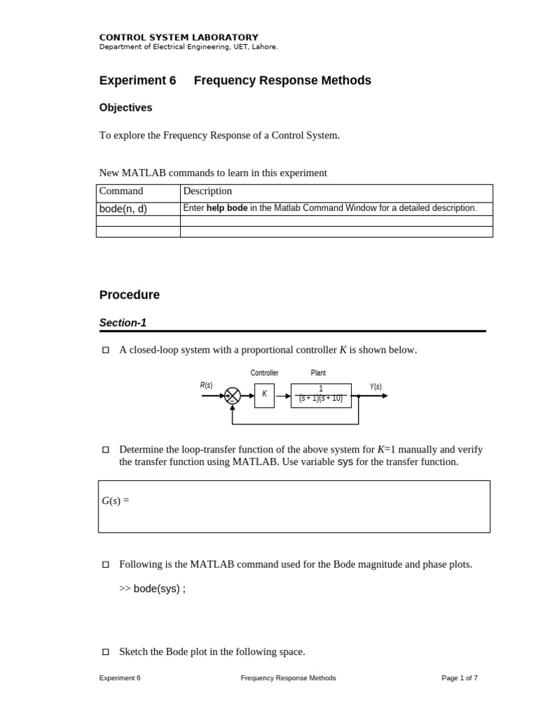 Experiment 06 Frequency Response Methods | PDF | Electronic Engineering | Signal Processing