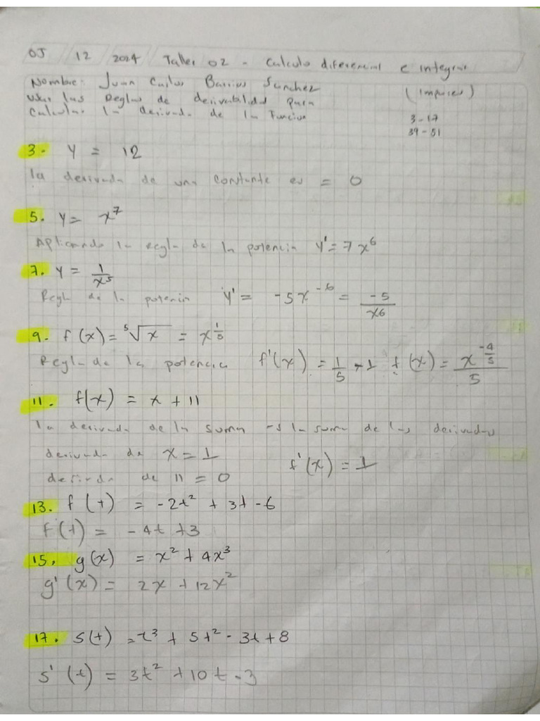 taller 02 calculo lineal e integral juan carlos barrios | PDF