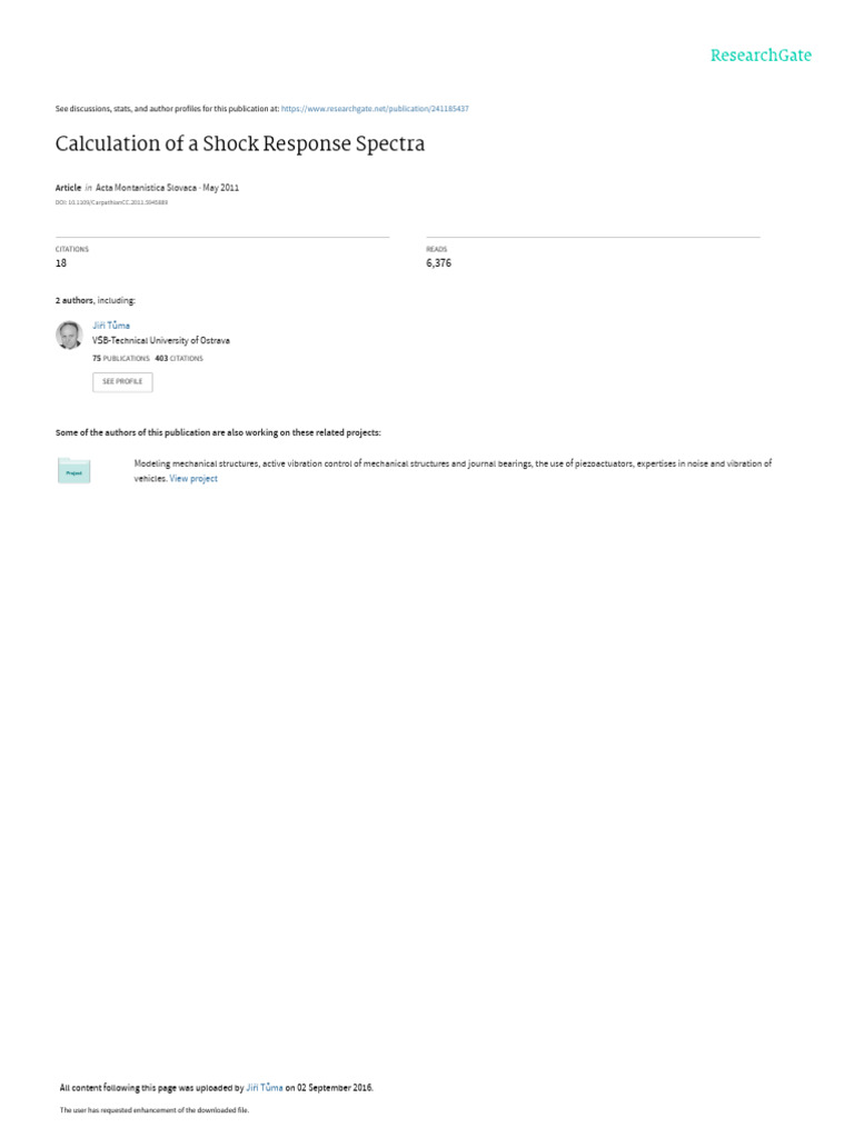 Calculation of A Shock Response Spectra | PDF | Electrical Engineering ...