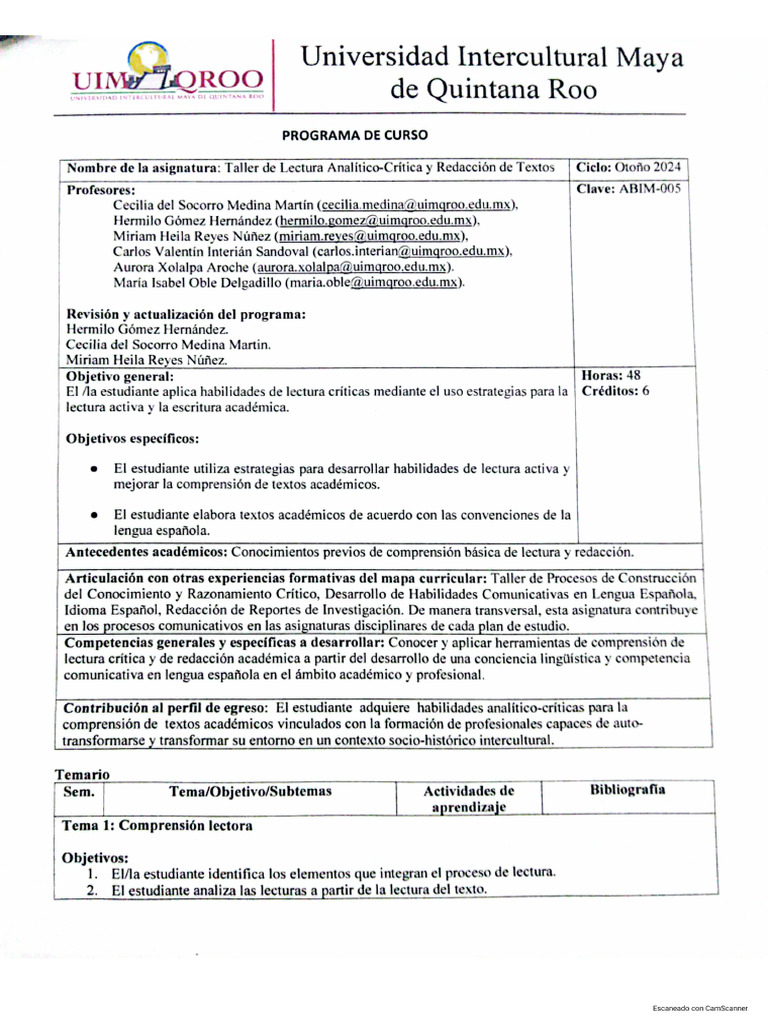 Programa de Curso | PDF