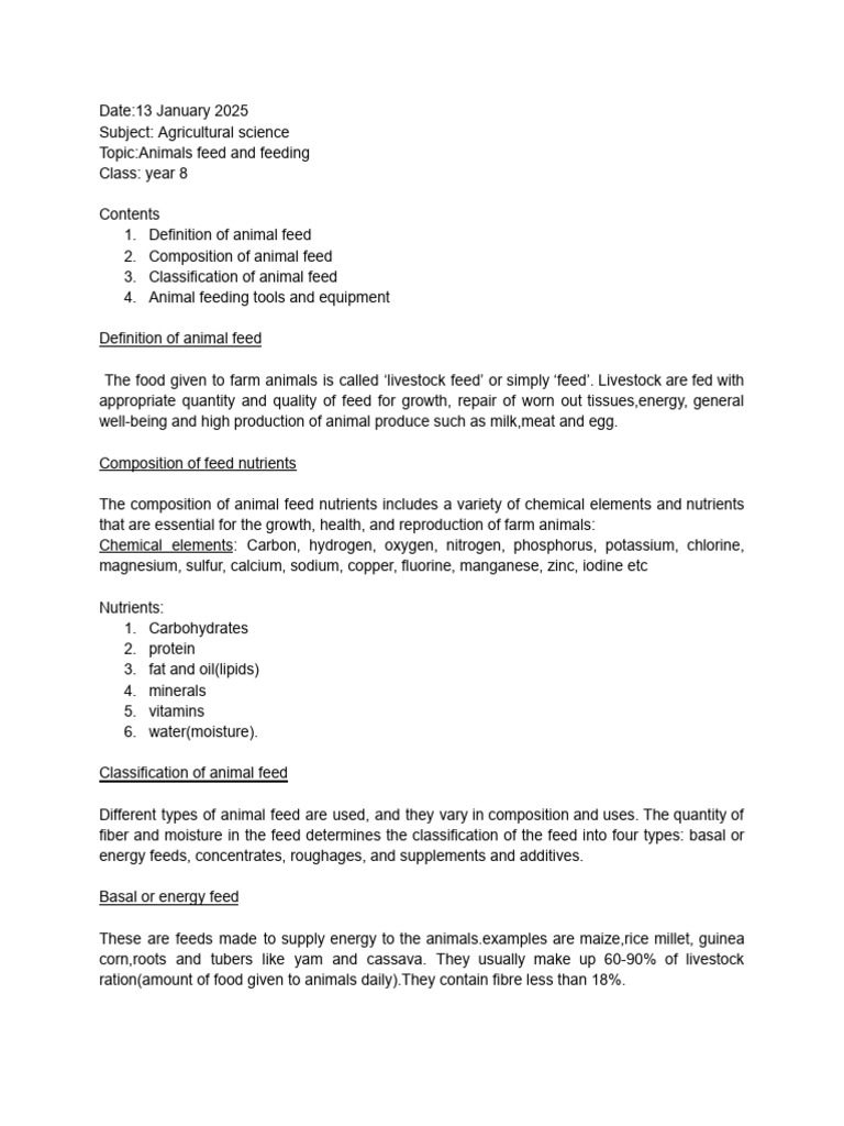 Understanding Animal Feed and Feeding | PDF | Fodder | Nutrients