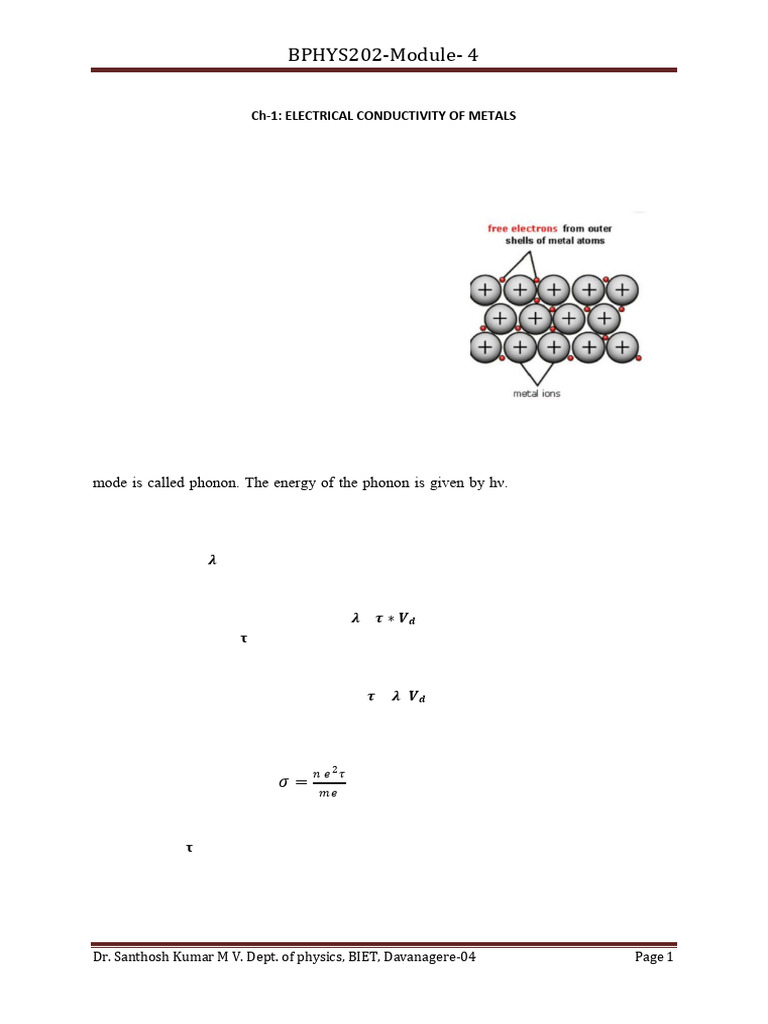 Module 4 Electrical Properties | PDF | Electrical Resistivity And Conductivity | Superconductivity