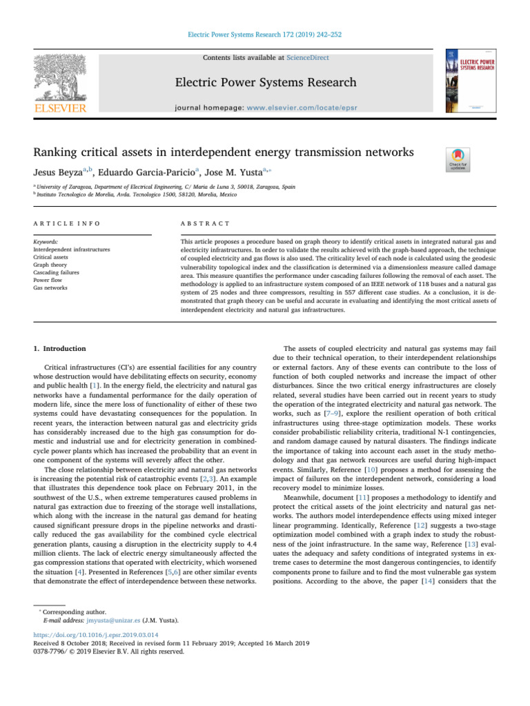 10 1016@j Epsr 2019 03 014 | PDF | Vertex (Graph Theory) | Electrical Grid