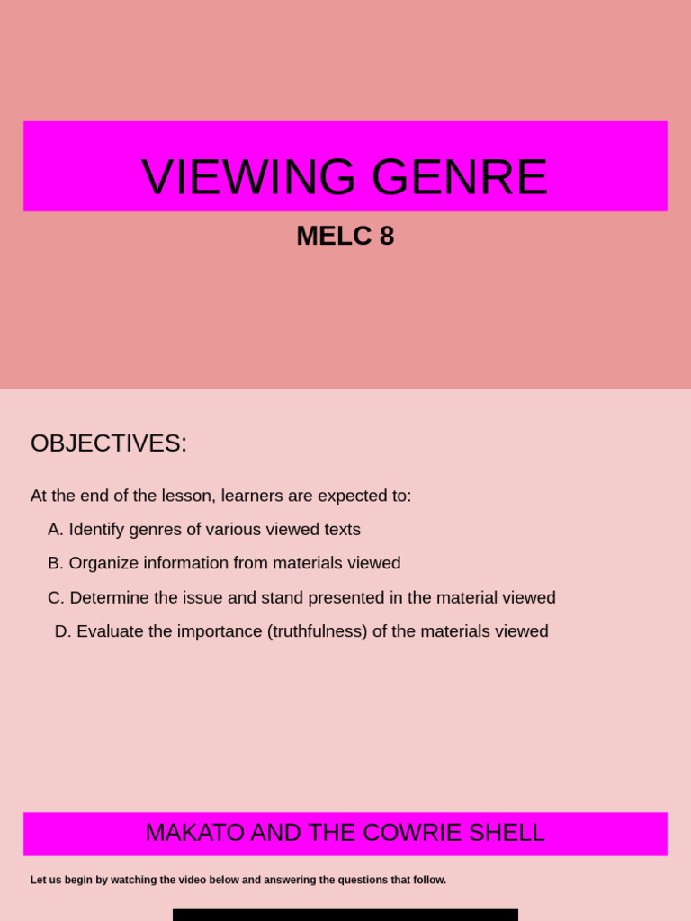 VIEWING-GENRE | PDF | Narration | Genre