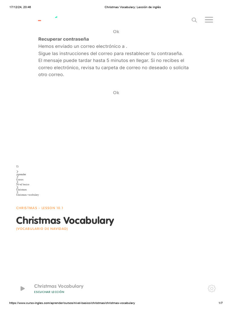 Vocabulario de Navidad en Inglés | PDF | Navidad | Observancias de ...