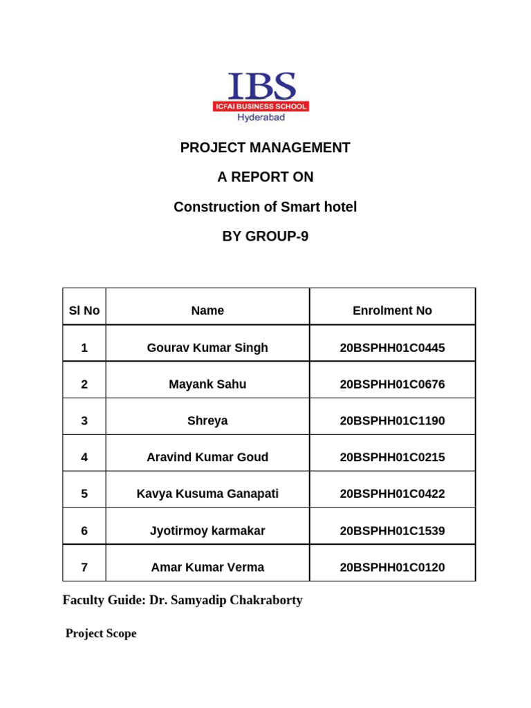 Smart Hotel Construction Project Report | PDF | Internet Of Things ...