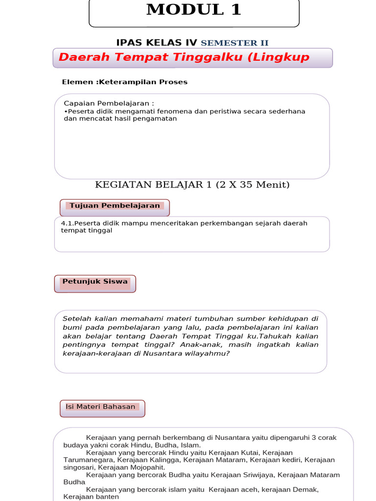 Template Modul Pembelajaran-1 | PDF