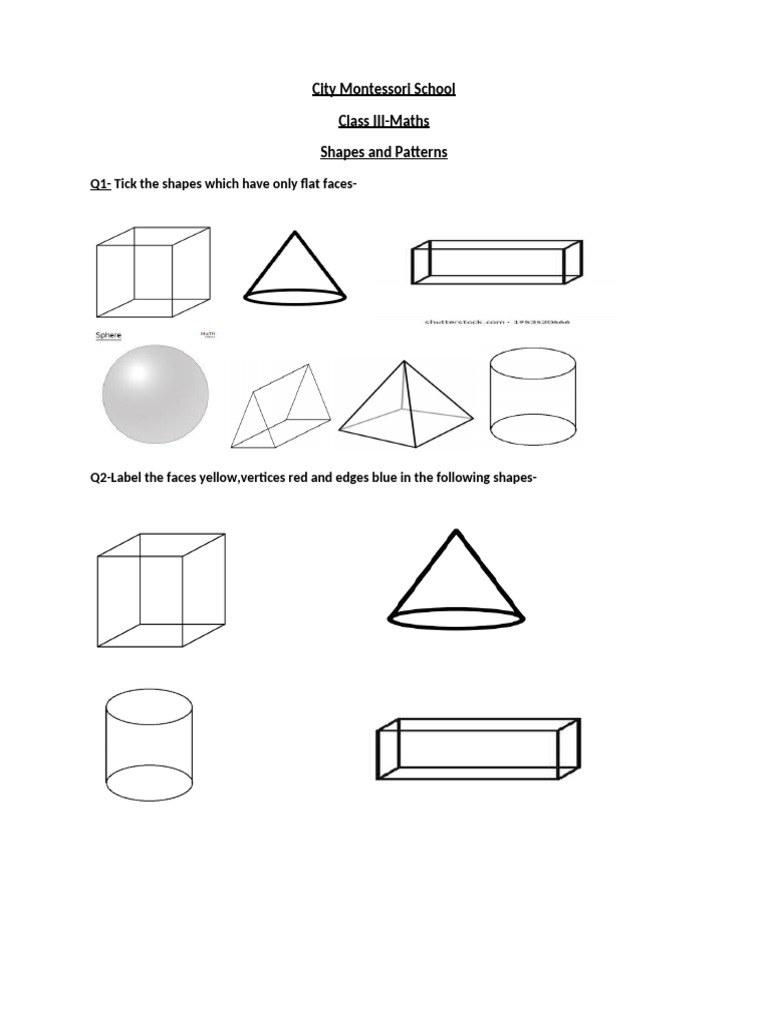 Shapes and Patterns Worksheet | PDF